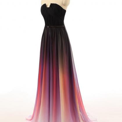 Gradient Prom Dresses, Long Prom Dresses, Unique Prom Dresses, Chiffon ...
