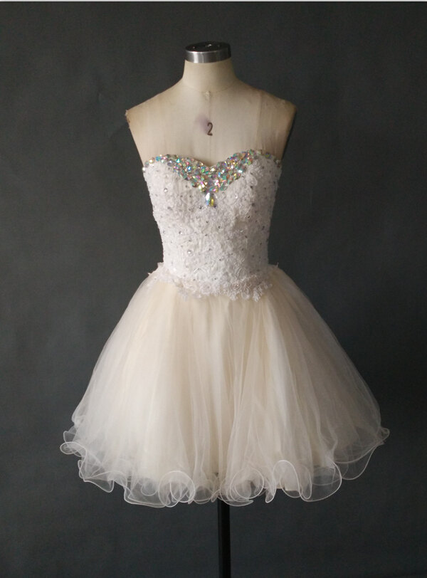 Sweetheart Party Dresses Short Mini Graduation Dresses Tulle And