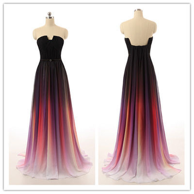 Gradient Prom Dresses, Long Prom Dresses, Unique Prom Dresses, Chiffon ...